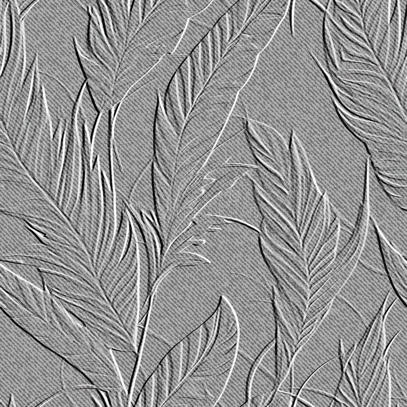 Embossed Leafy Green 3d Seamless Pattern. Beautiful Floral Relief ...