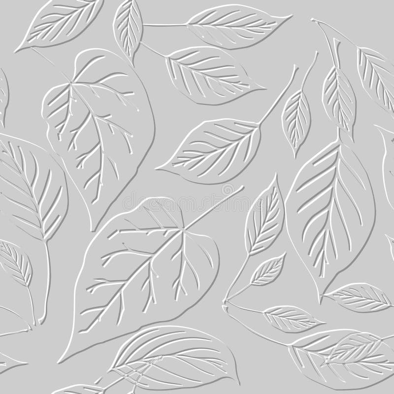 Embossed Leafy Green 3d Seamless Pattern. Beautiful Floral Relief ...