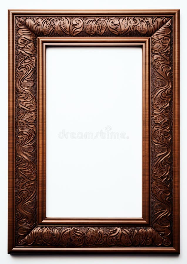 Embossed Leather Frame Border on White Background Stock Illustration ...