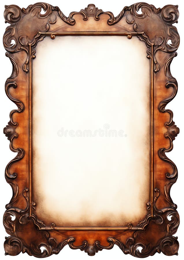 Embossed Leather Frame Border on White Background Stock Illustration ...