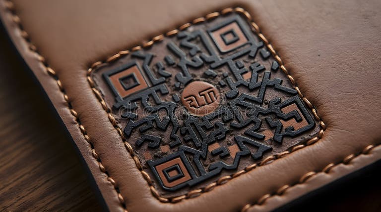 Embossed Leather Qr Code, AI Generated Image Stock Image - Image of ...
