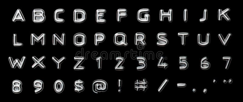 Embossed Letter and Numbers Stock Illustration - Illustration of ...