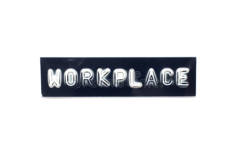 Emboss Letter in Word Workplace on Black Banner with White Background ...