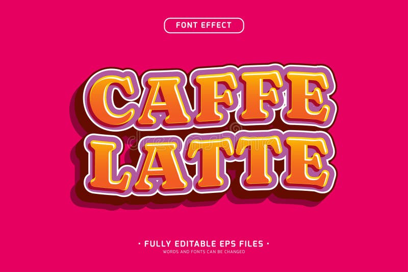 Embossed Look Editable Text Effect with Caffee Latte Word Isolated on ...