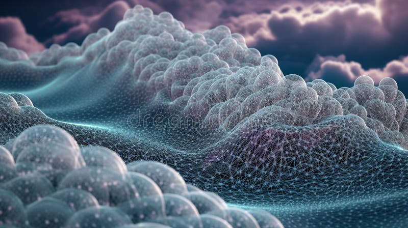 Embossed Mesh Representing Internet Connections in Cloud Computing ...