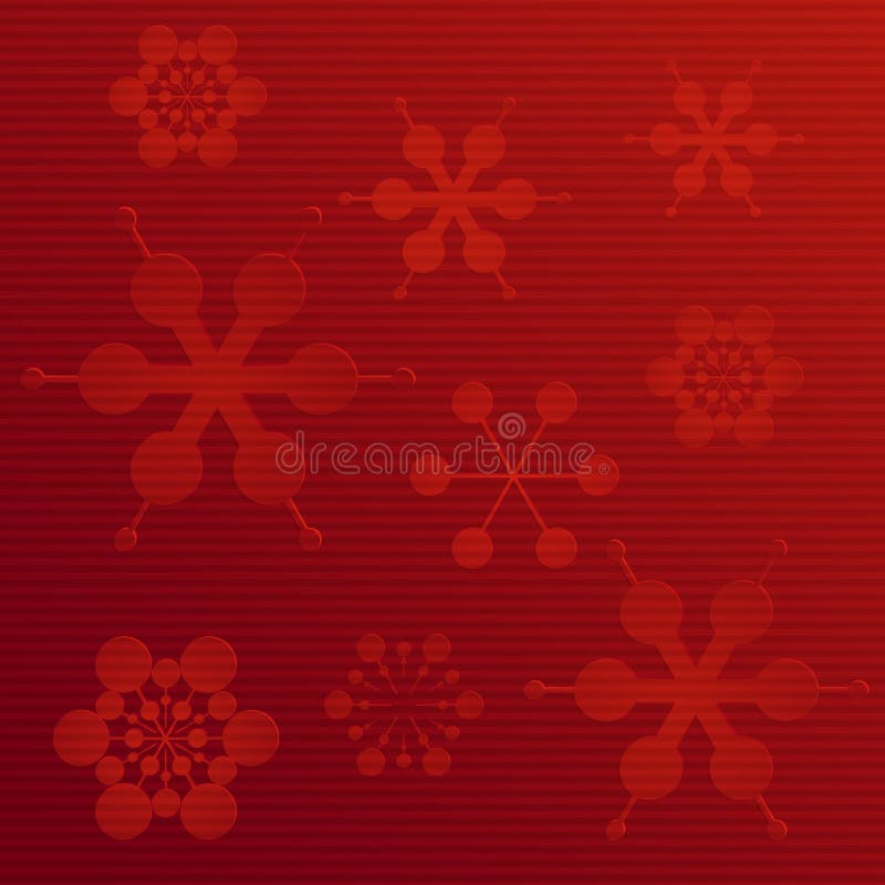 Embossed Paper Snowflake Background on Red Stock Vector - Illustration ...