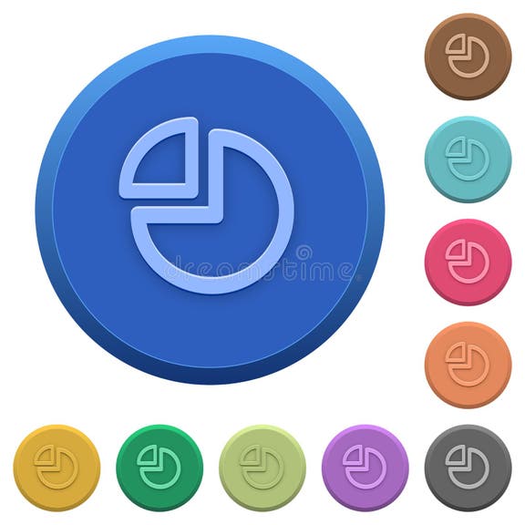 Embossed pie chart buttons stock vector. Illustration of infographic ...