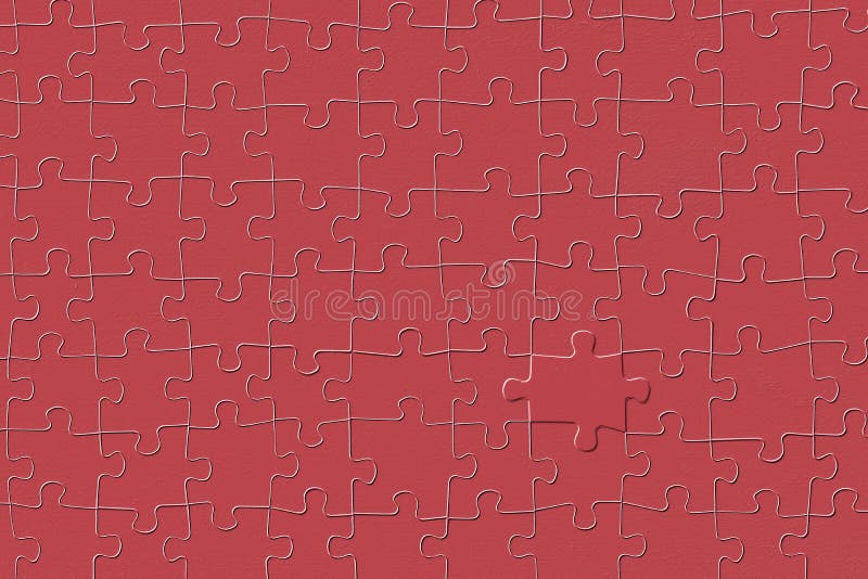 Embossed Piece of a Red Jigsaw Puzzle Stock Photo - Image of business ...