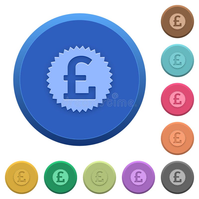 Embossed Pound Sticker Buttons Stock Vector - Illustration of money ...