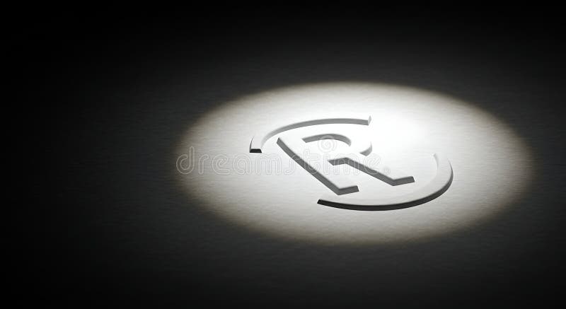 Embossed R Logo: Dramatic Spotlight, Minimalist Design Stock ...