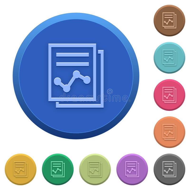 Embossed report buttons stock vector. Illustration of edge - 186273158