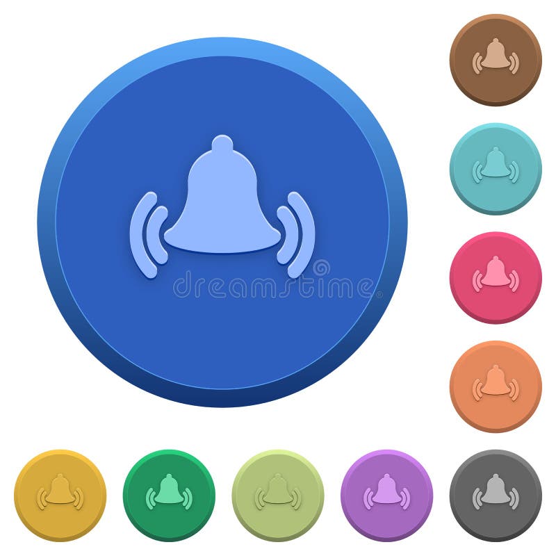 Embossed Ringing Bell Buttons Stock Illustration - Illustration of gray ...