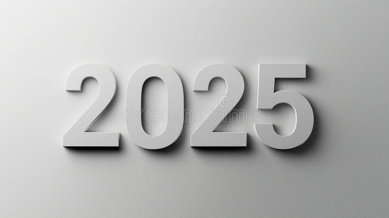 "2025" Embossed in Sleek Silver, Representing the Future in a ...
