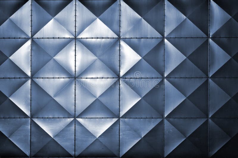 Embossed Square Metal Tiles on a Wall Stock Photo - Image of emboss ...