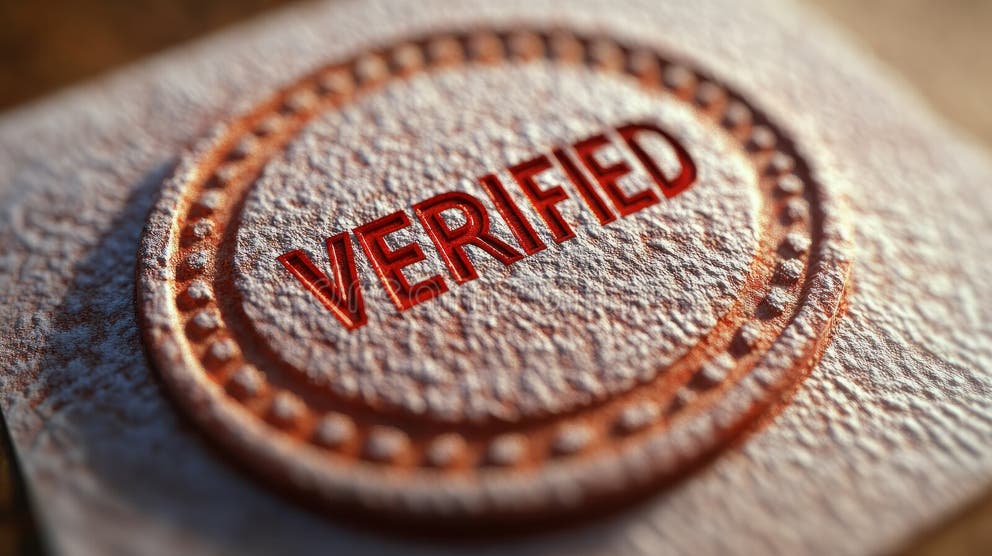 Embossed Stamp with VERIFIED in Red Ink Stock Image - Image of ...