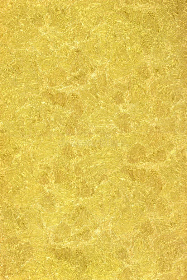 Embossed Texture Lemon Gold Patterned Abstract Flowers Stock Image ...