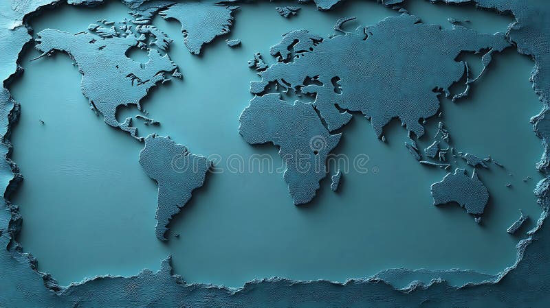 Embossed World Map Textured Surface Design Stock Illustrations ...