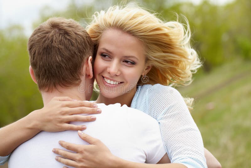 Embrace stock image. Image of adult, cheerful, blonde - 21924193