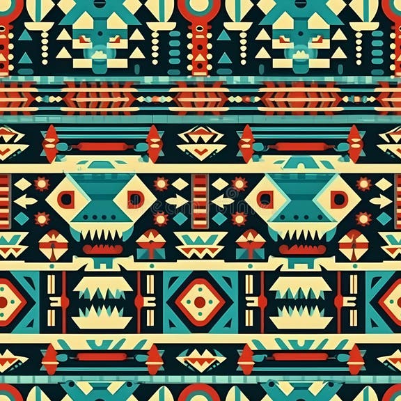 Embrace the Beauty of Seamless Aztec Patterns Stock Illustration ...