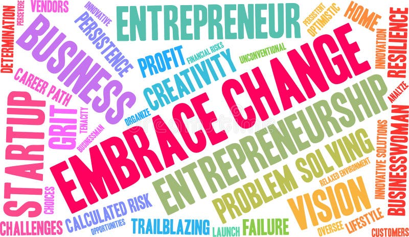 Embrace Change Word Cloud stock vector. Illustration of businessman ...