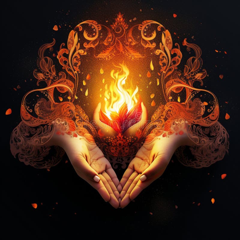 Embrace the Ember: Igniting Forever Stock Illustration - Illustration ...