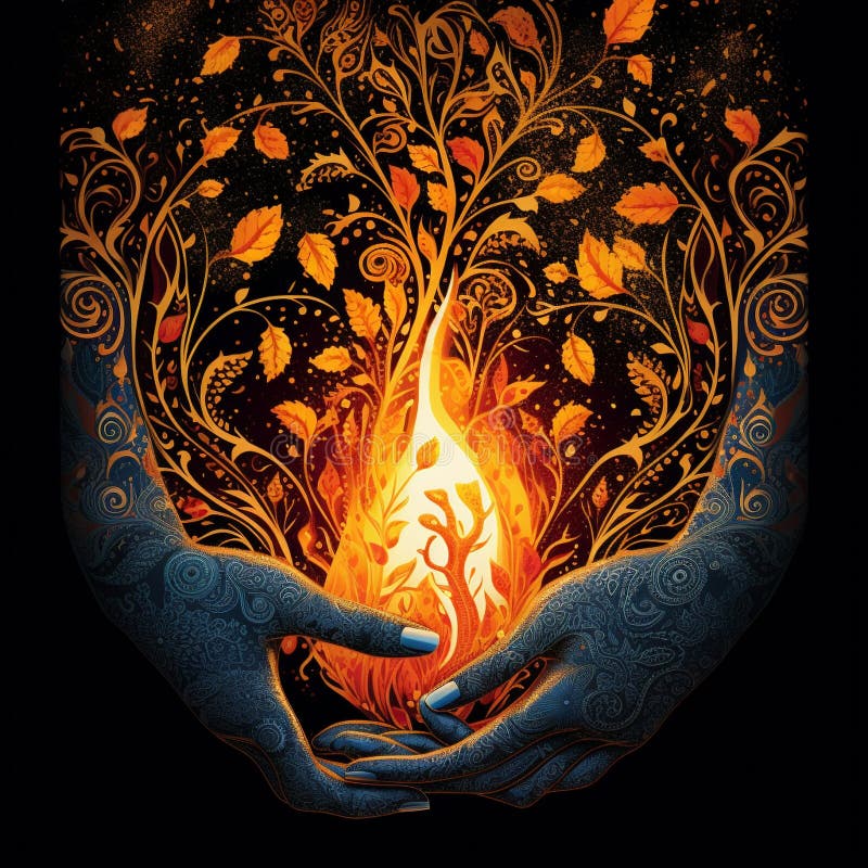 Embrace the Ember: Igniting Forever Stock Illustration - Illustration ...