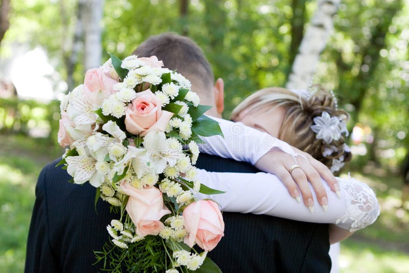 Wedding Couple in Love stock image. Image of embracing - 45318227