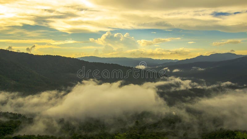 Embrace the Mountain Mist on Sun Set /sun Rise Stock Photo - Image of ...