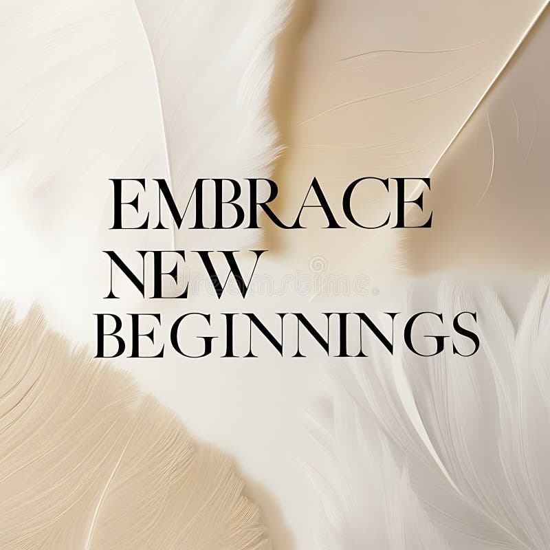 Embrace New Beginnings Feathery Soft Background Stock Illustration ...