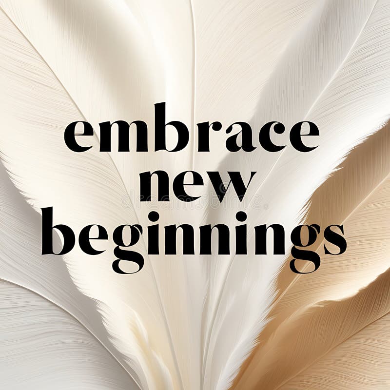 Embrace New Beginnings with Soft Feathery Textures Stock Illustration ...