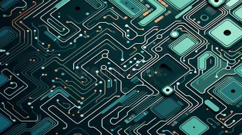 Embrace Nostalgia with a Vintage Circuit Board Pattern in a Flat ...