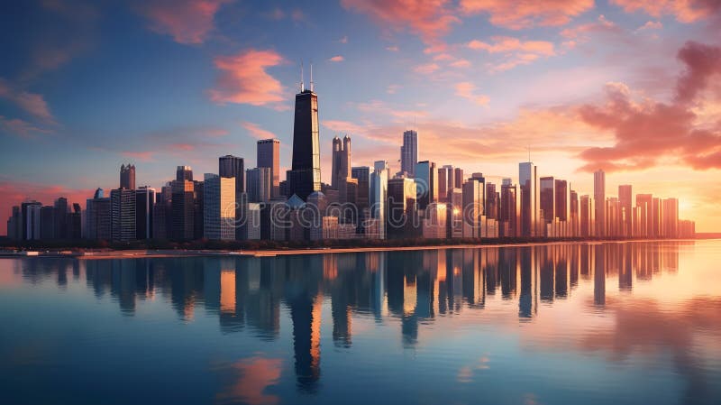 Embrace the Splendor of Chicago S Urban Majesty Stock Illustration ...