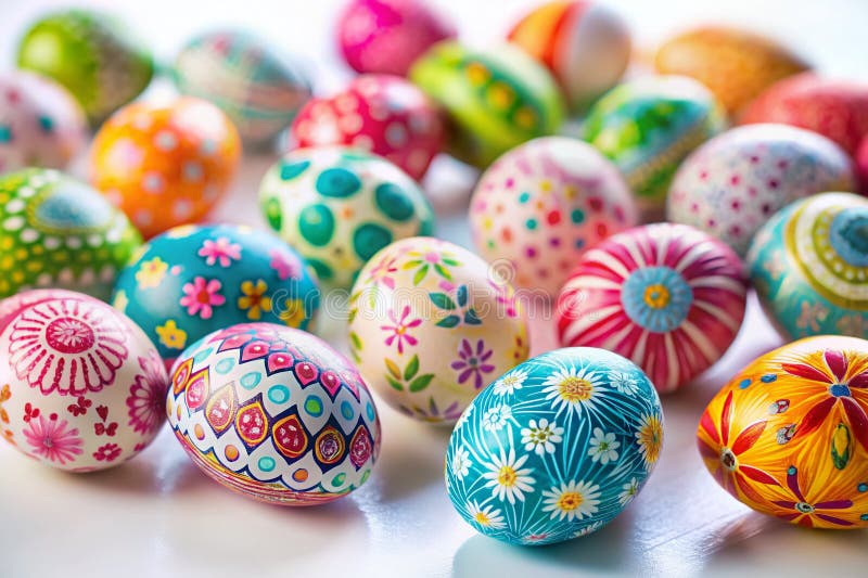 Charming TiltShift Easter Eggs Pattern Perfect Spring Greeting Card or ...
