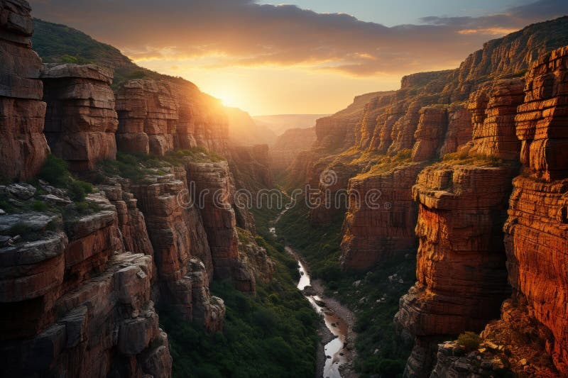 Embrace Sunset Play of Light and Shadow in Canyon, Sunrise and Sunset ...