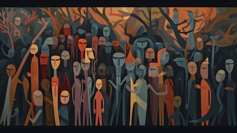 Embrace of Unity: Radiating Social Inclusion Stock Illustration ...