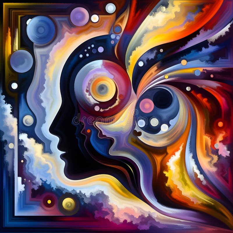 Embrace Your Shadows: Abstract AI Art Creation Stock Illustration ...