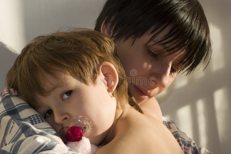 Embracement of Child and Mater Stock Image - Image of maternity ...