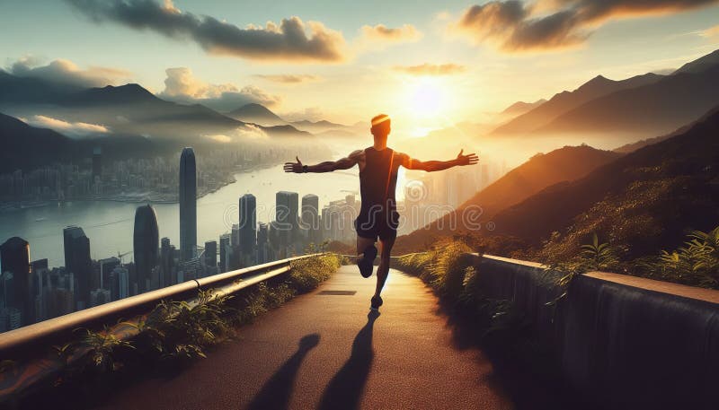 Embracing Challenges the Runner Embraces the Challenges Ahead R Stock ...