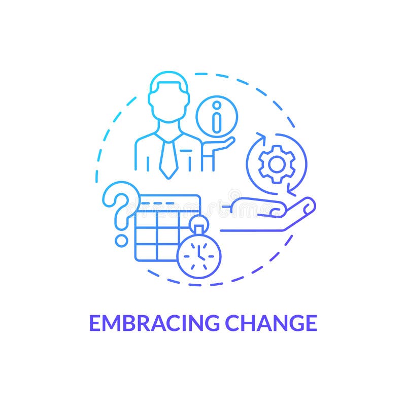 Embracing Change Blue Gradient Concept Icon Stock Vector - Illustration ...