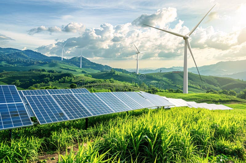 Embracing Clean Energy and Net Zero Concept. Generative AI Stock ...