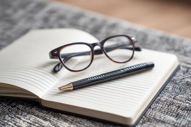 Embracing Creativity with Stylish Glasses and a Journal Setup ...