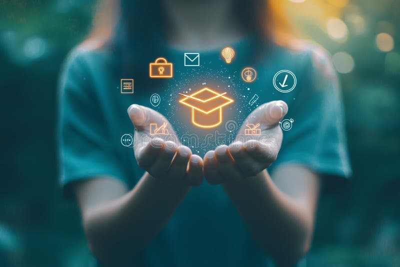 Embracing Digital Learning Tools Stock Illustration - Illustration of ...