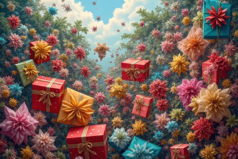 Embracing Generosity through Colorful Acts Stock Illustration ...