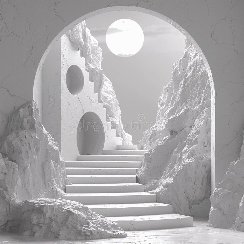 Embracing Minimalism in 3D Art Stock Illustration - Illustration of ...