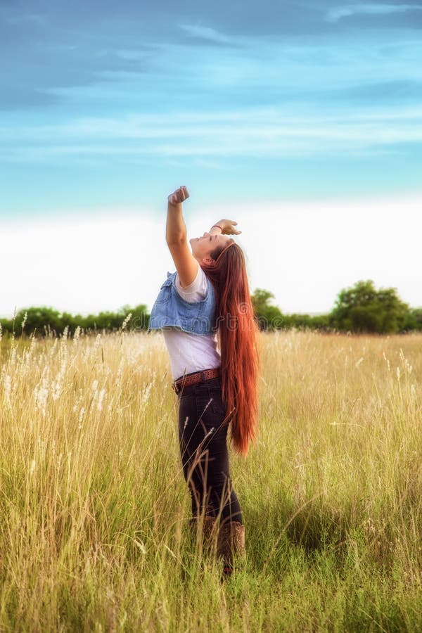 Embracing Nature stock photo. Image of raised, field - 43312270