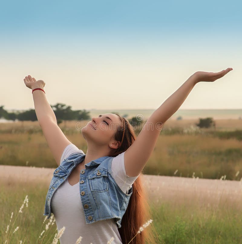 Embracing Nature stock photo. Image of young, blue, eyes - 44086904