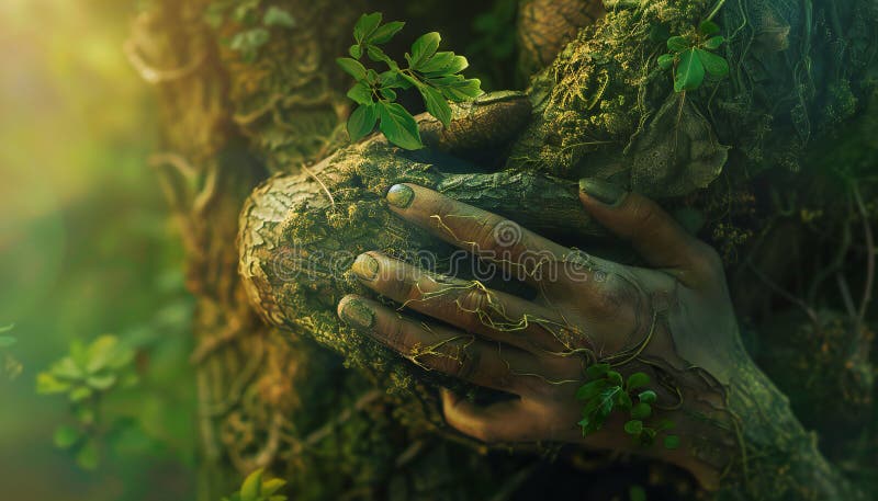 Embracing Nature. a Visual Drawn from Nature S Elements Stock ...