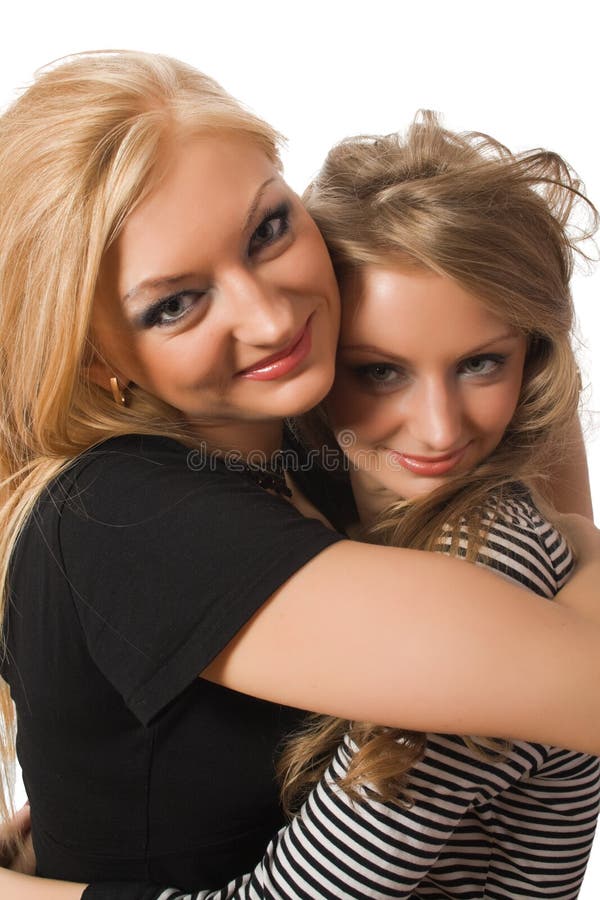 Similar Blonde Sisters Isolated Stock Photo - Image of background ...