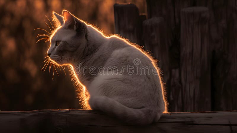 Embracing the Tranquility of Golden Hour: a Captivating Cat Captivates ...