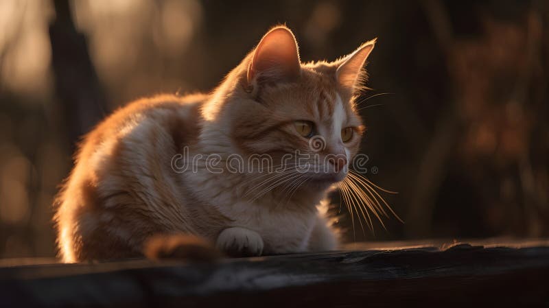 Embracing the Tranquility of Golden Hour: a Captivating Cat Captivates ...
